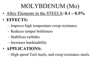 EM-UNIT II -effect of alloying elements in steel | PPT