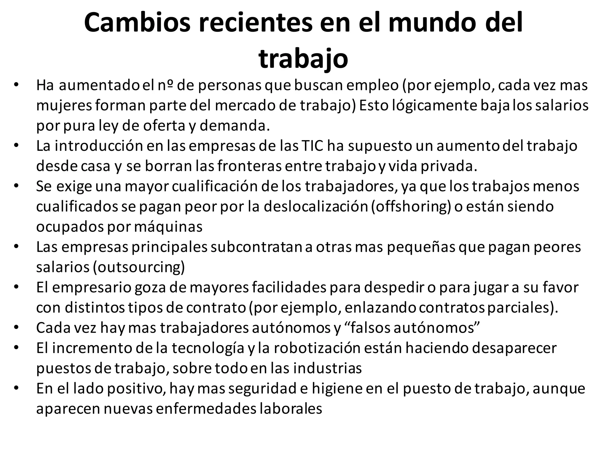 El mundo del trabajo | PPT