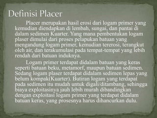Endapan Placer | PPTX