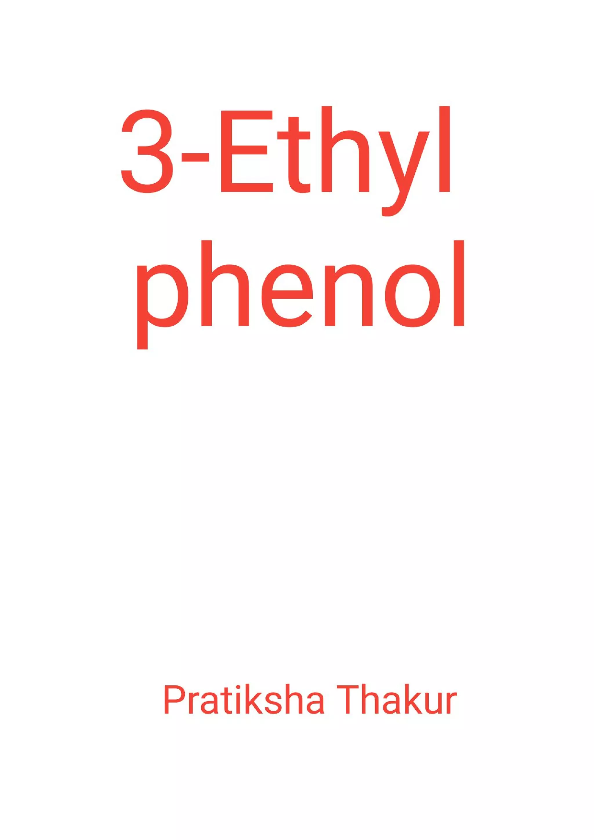 3-Ethyl phenol | PDF