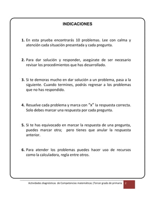 3 evaluacion diagnostica tercer grado 11-04_2016 | PDF