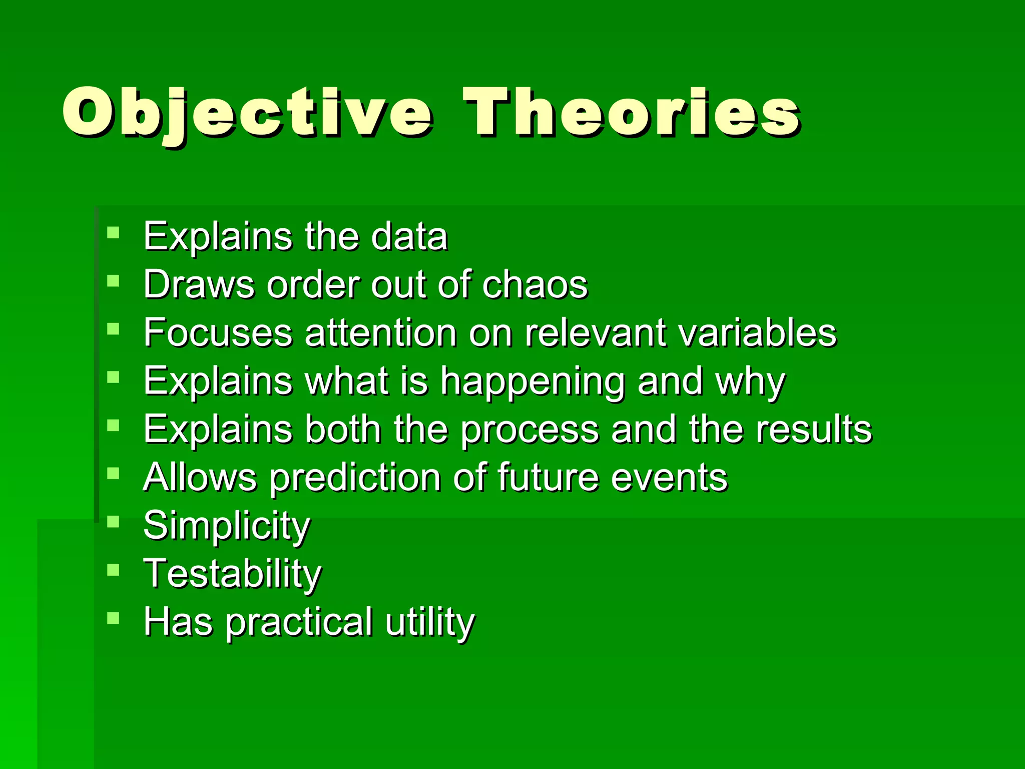 Evaluating Theories | PPT Evaluating Theories | PPT