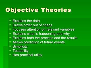 Evaluating Theories | PPT