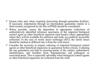 EXPORT ,IMPORT &RELEASE OF BIOCONTROL AGENTS | PPTX