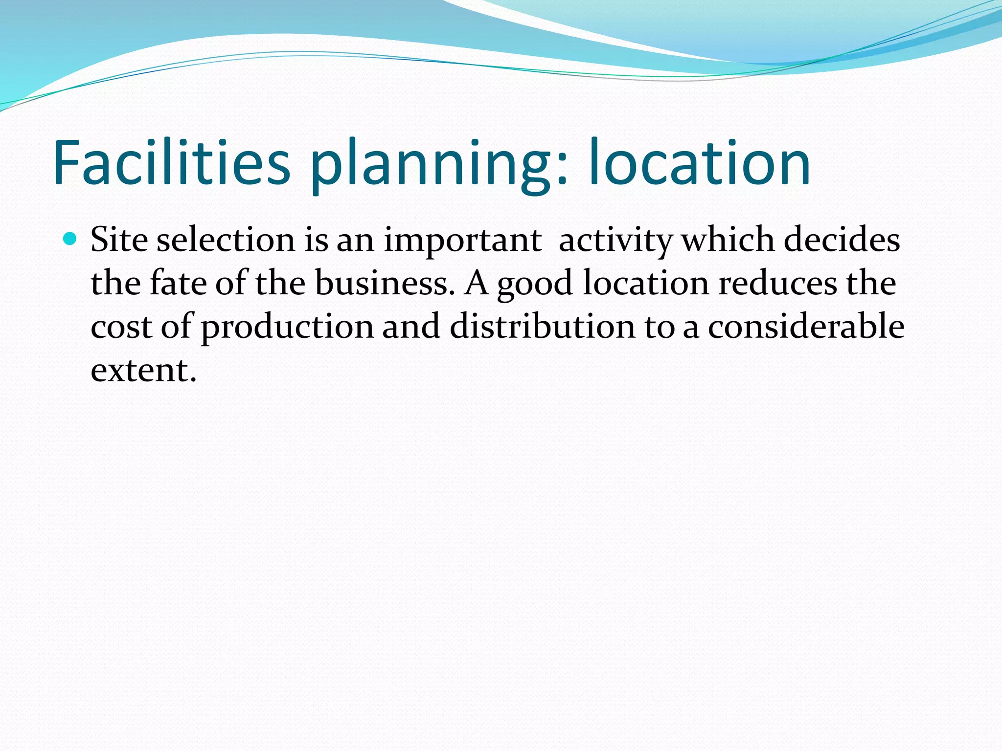 3.facilities planning | PPTX
