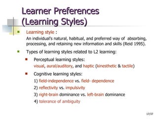 3 Factors Affecting L2 Learning | PPT