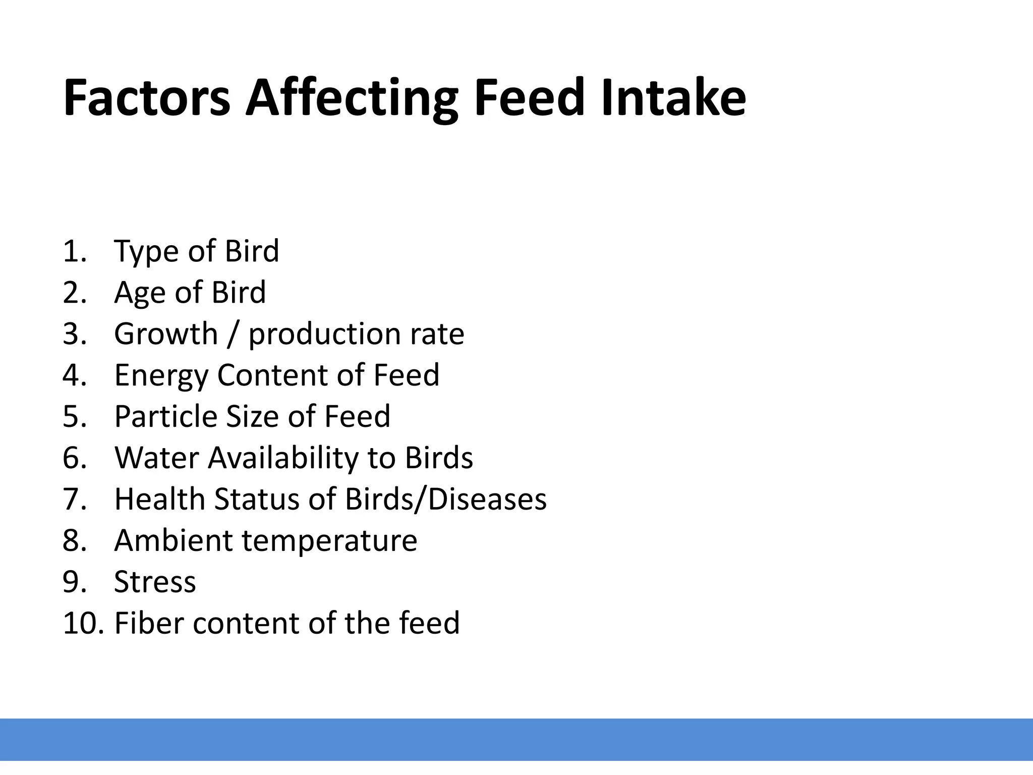Factors Affecting Feed Consumption In Chicken | PPTX