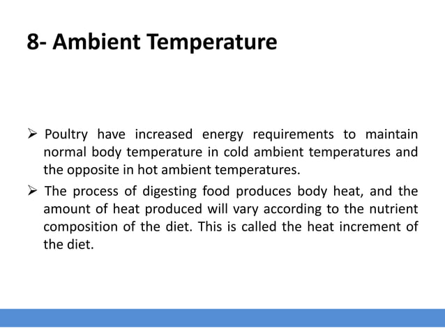 Factors Affecting Feed Consumption In Chicken | PPTX | Birds | Pets