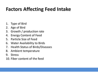 Factors Affecting Feed Consumption In Chicken | PPTX