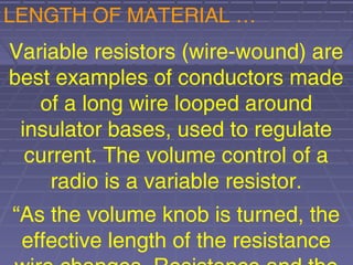 3 factors affecting wire resistance | PPT