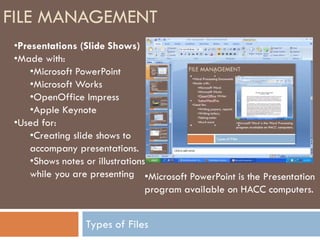Files - saving and opening | PDF