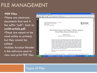 Files - saving and opening | PDF
