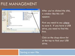 Files - saving and opening | PDF