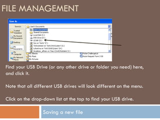 Files - saving and opening | PDF