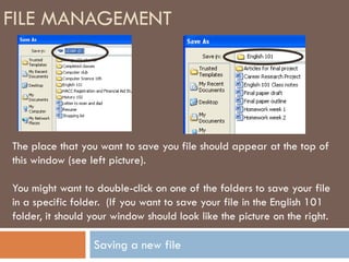 Files - saving and opening | PDF