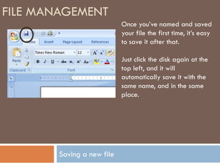 Files - saving and opening | PDF