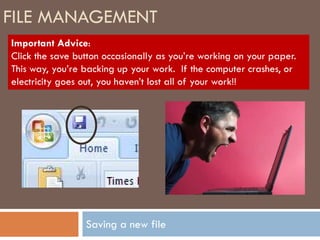 Files - saving and opening | PDF