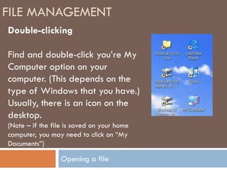 Files - saving and opening | PDF