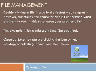 Files - saving and opening | PDF