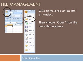 Files - saving and opening | PDF