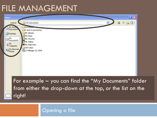Files - saving and opening | PDF