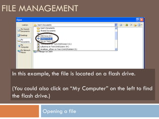 Files - saving and opening | PDF