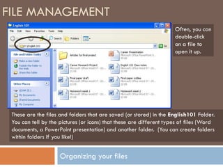 Files - saving and opening | PDF