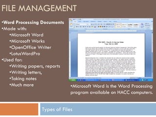 Files - saving and opening | PDF