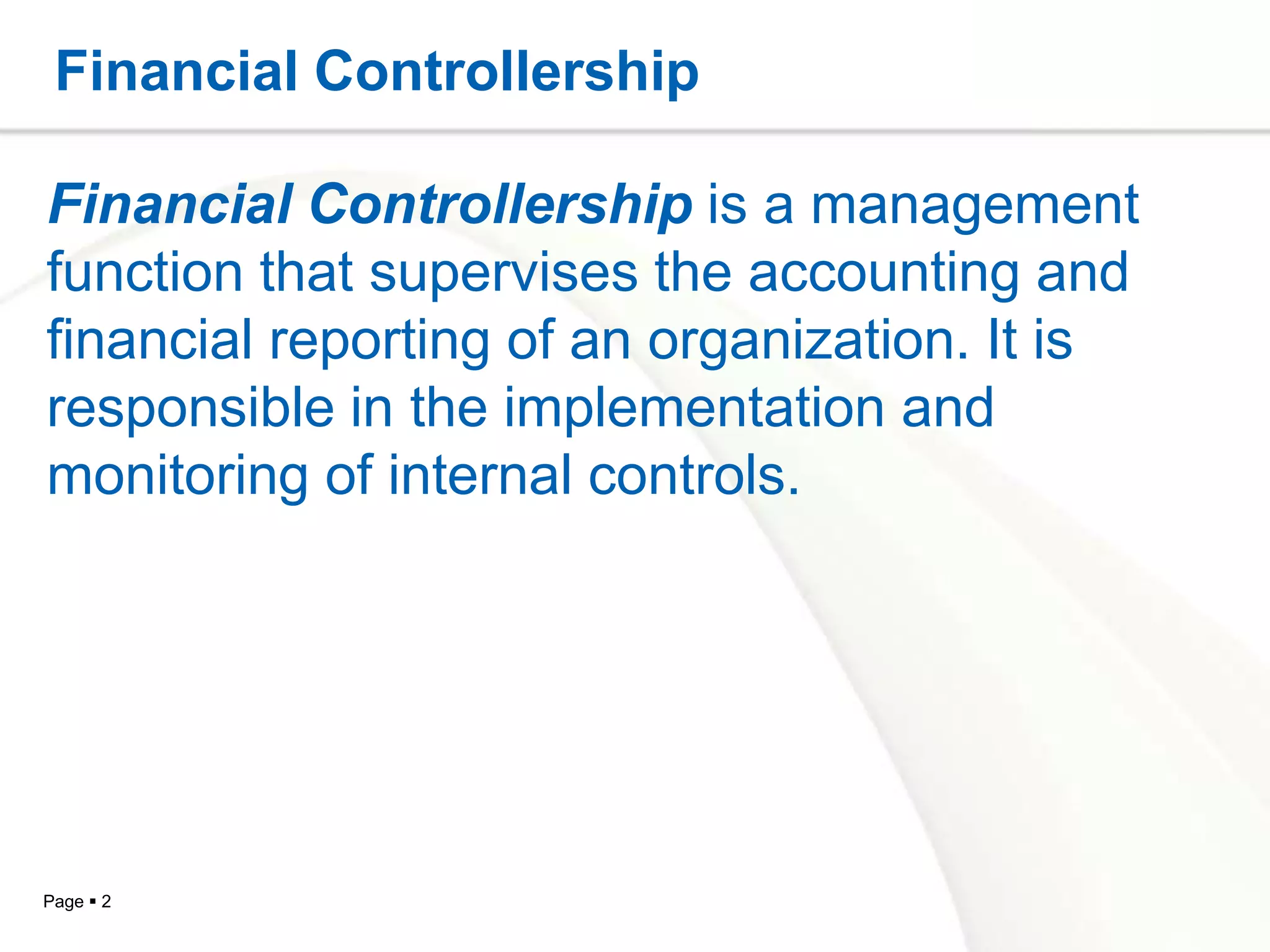 3. financial controllership | PPTX