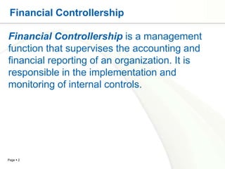 3. financial controllership | PPTX