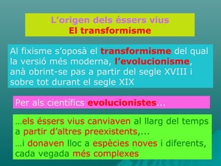 3 fixisme i evolucionisme-2011 | PPT