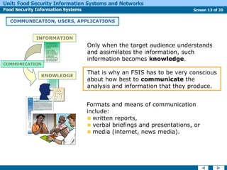 Food Security Information Systems and Networks (FSIS-FSIN) presentation ...