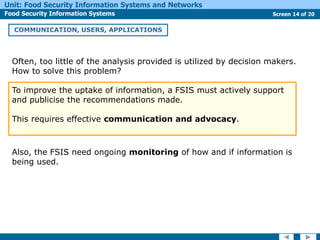Food Security Information Systems and Networks (FSIS-FSIN) presentation ...