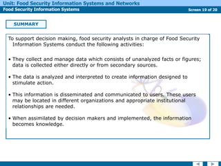 Food Security Information Systems and Networks (FSIS-FSIN) presentation ...
