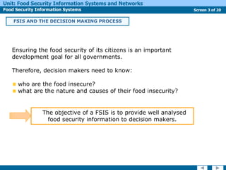 Food Security Information Systems and Networks (FSIS-FSIN) presentation ...