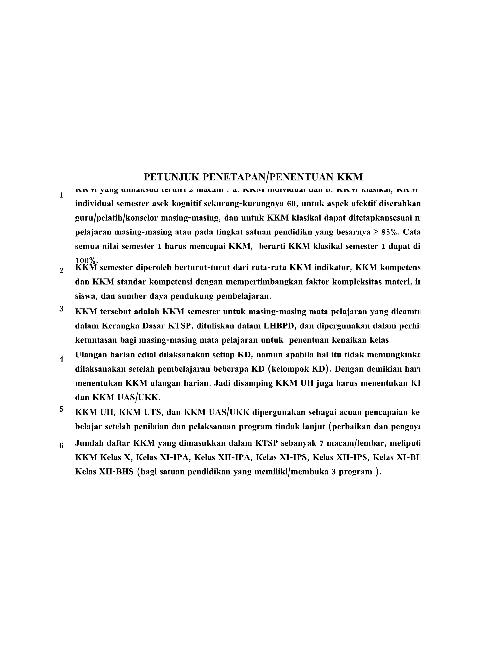 Format KKM Ulangan | XLS