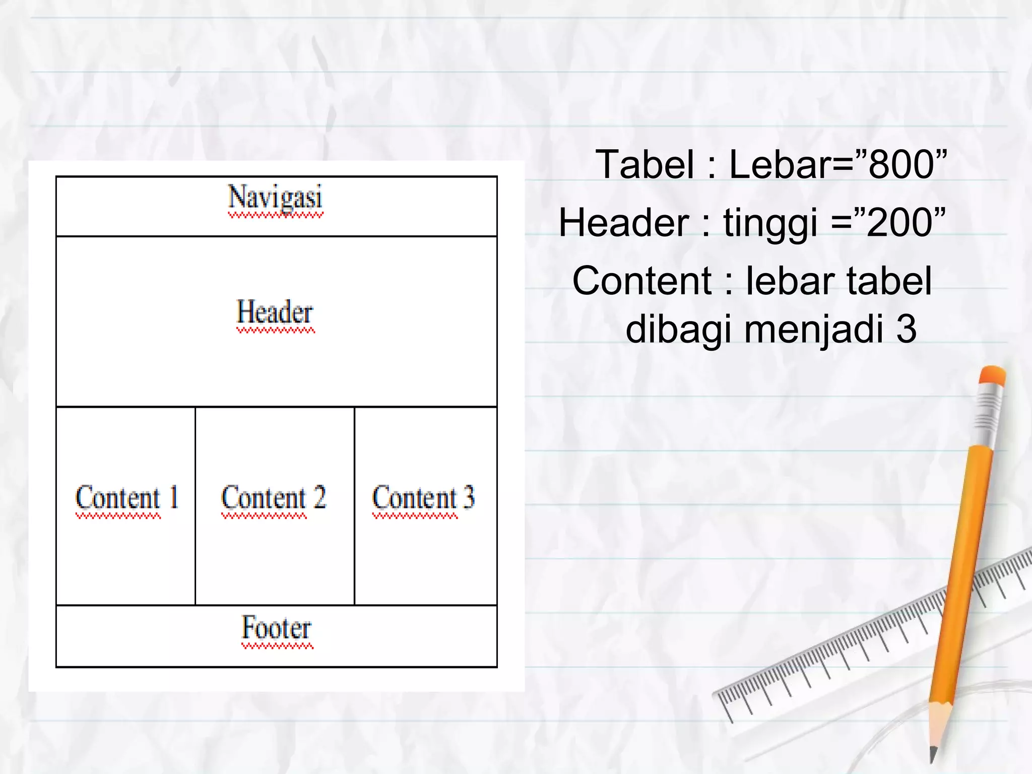 Format Tabel Halaman Web | PPT