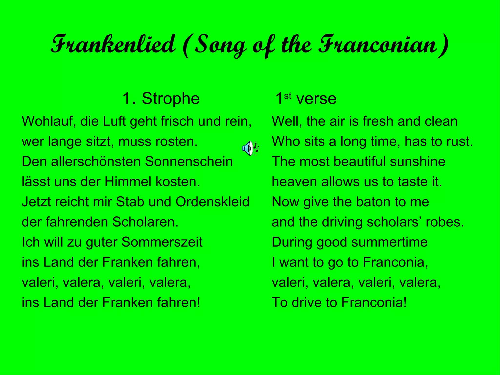 3. franconian and german songs | PPT