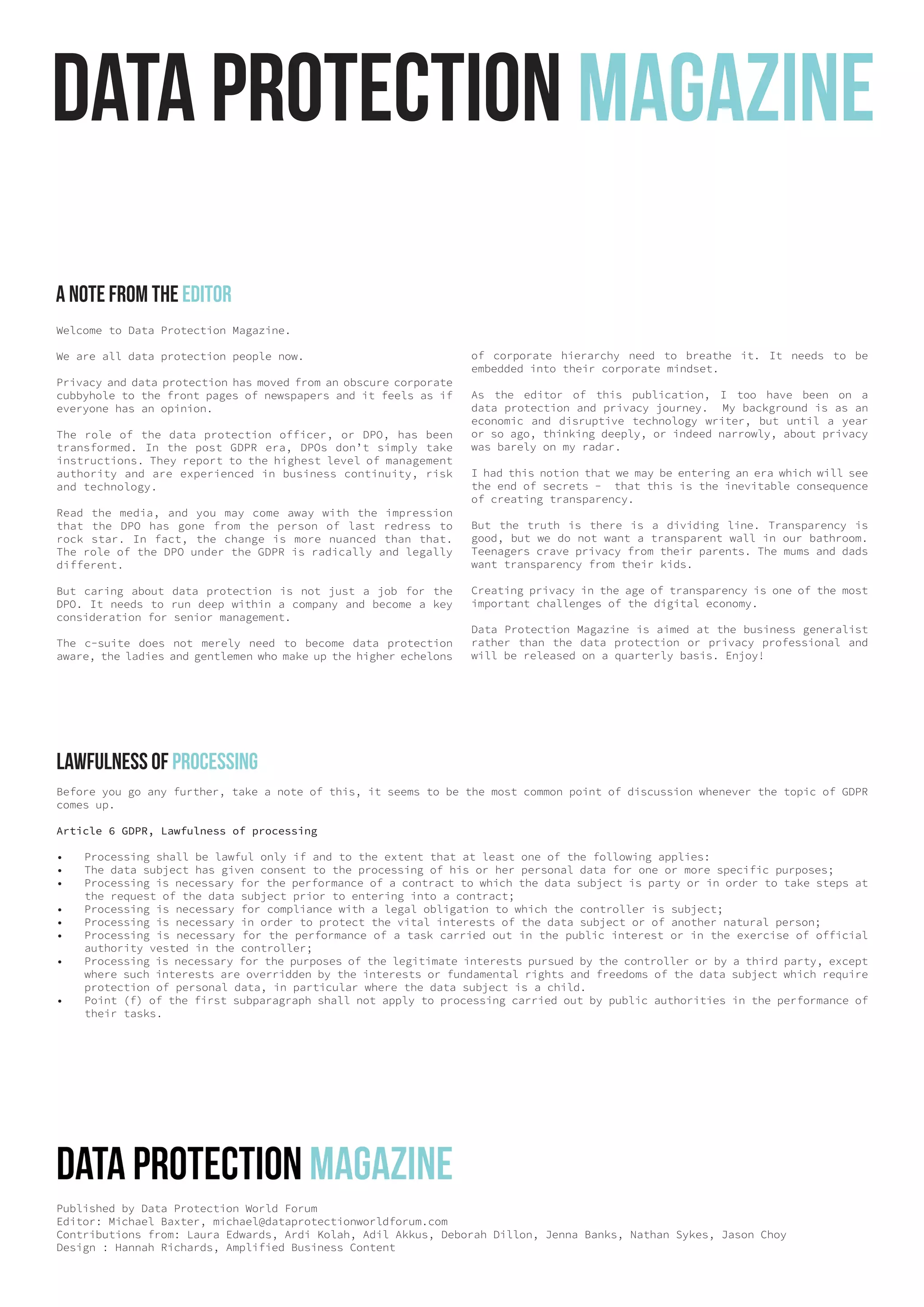 Data Protection Magazine | PDF