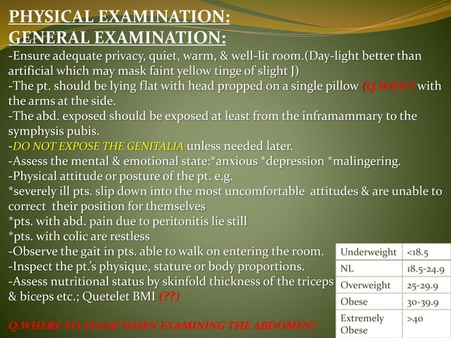 General Examination of GIT general medicine | PPT