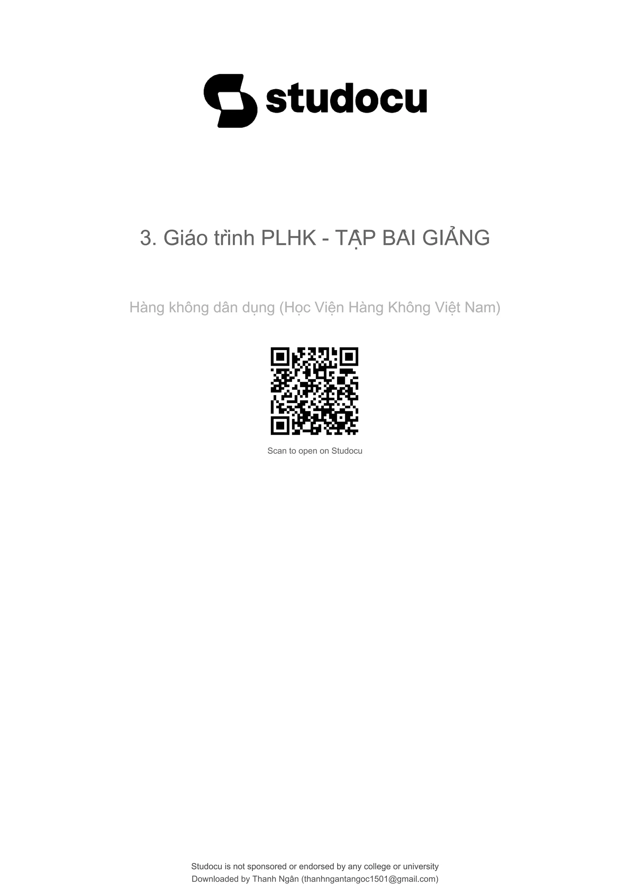 bài giảng giáo trình pháp luật hàng không | PDF