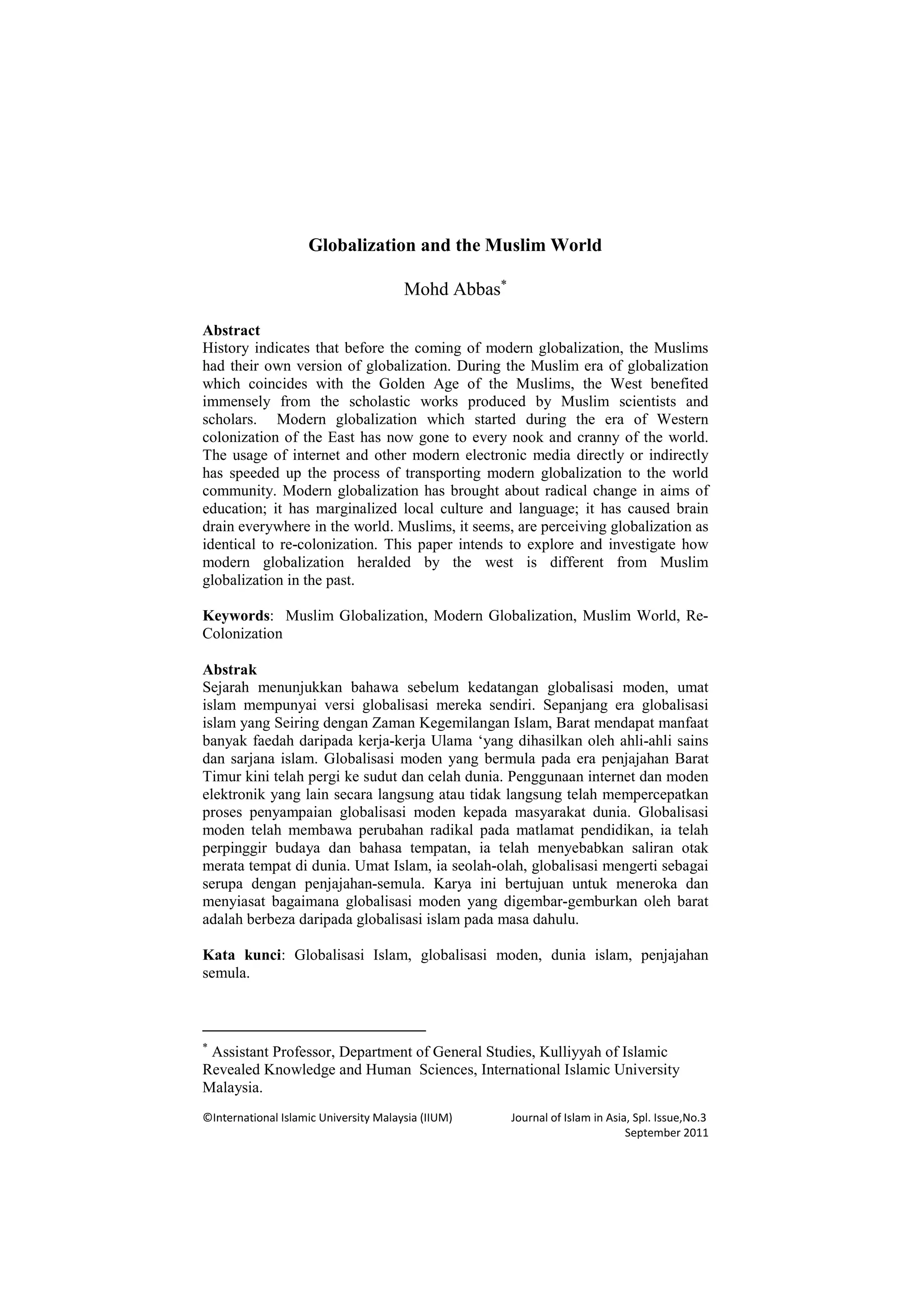 3 globalization and the muslim world(journal) | PDF
