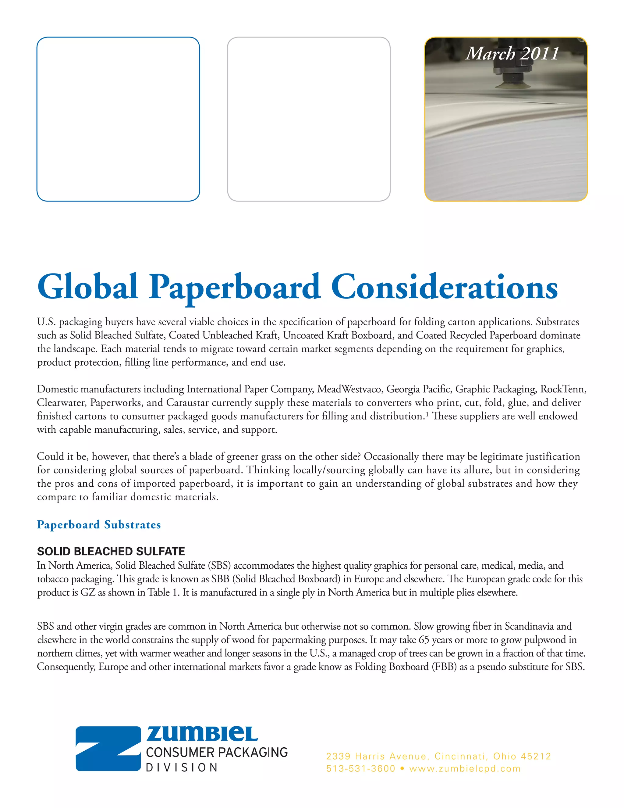 3 Global Paperboard Substrates White Paper | PDF