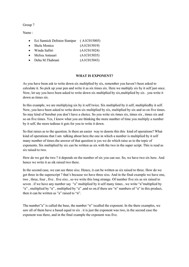 3 - Group 7 - Exponent Scripts | PDF