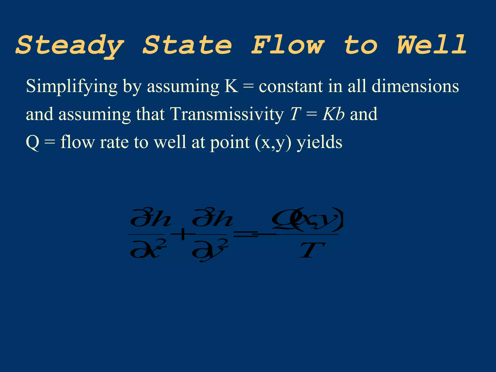 Drainage Engineering (Ground water flow equations) | PPT