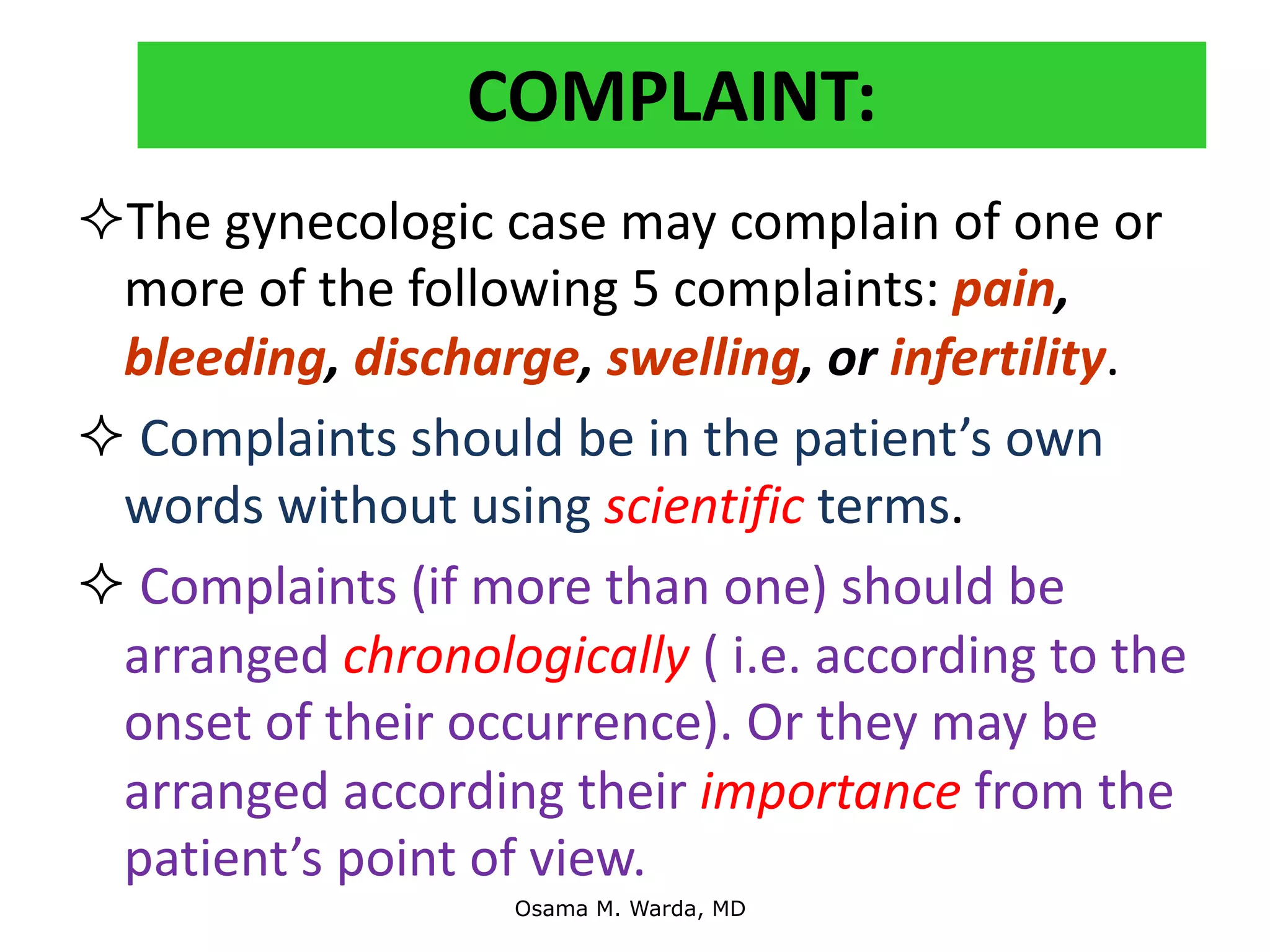 GYNECOLOGICAL CASE TAKING -1 | PDF