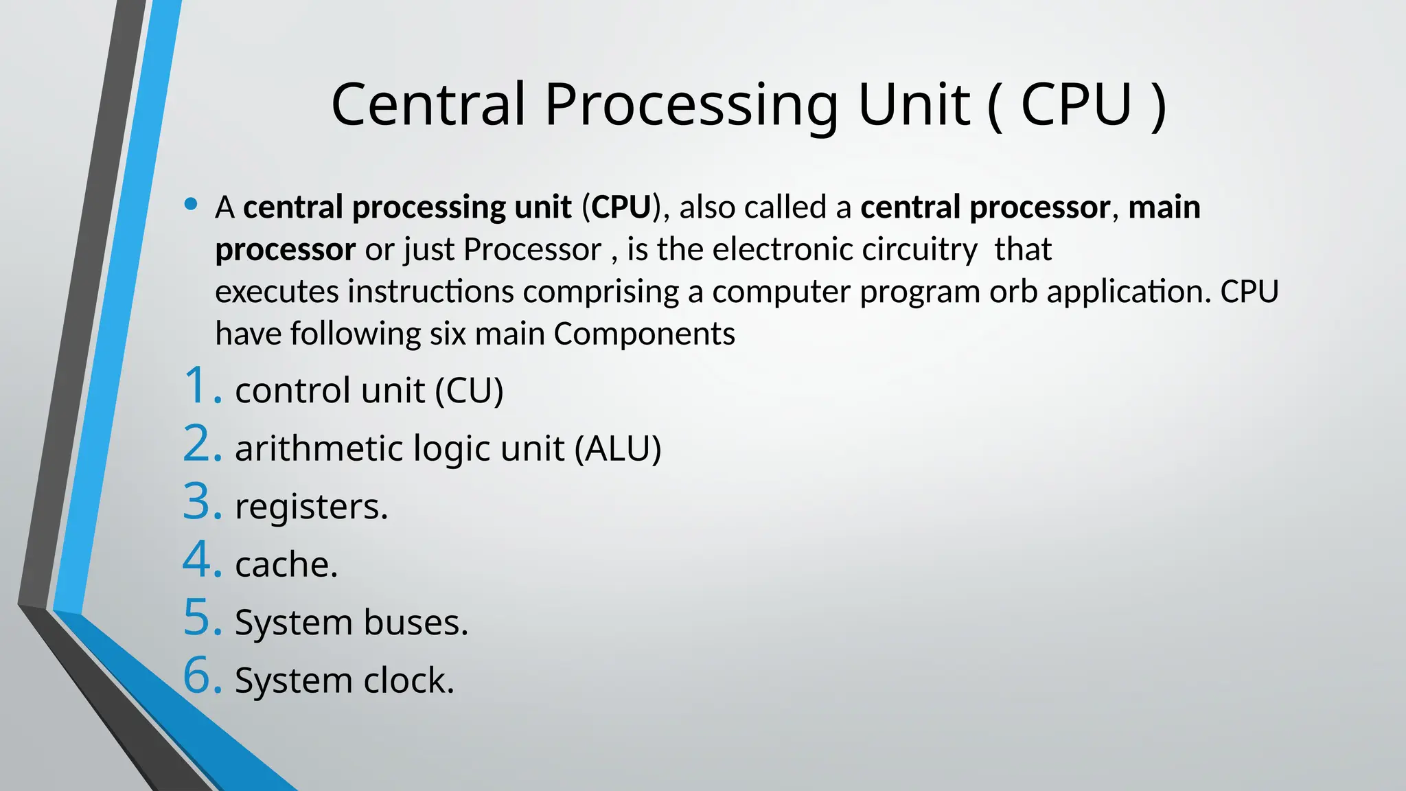 Hardware(Central Processing Unit ) CU and ALU | PPTX