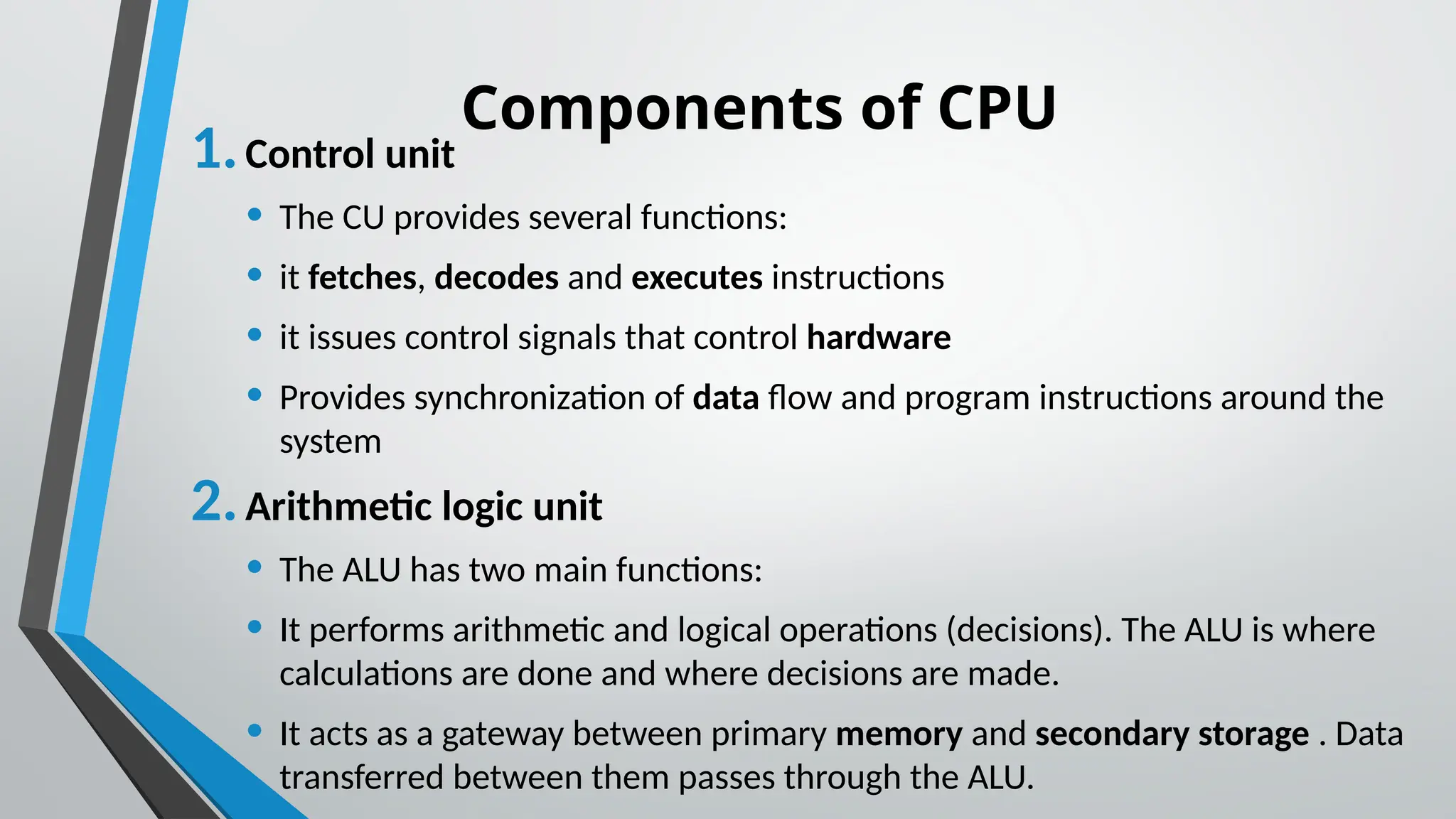 Hardware(Central Processing Unit ) CU and ALU | PPTX