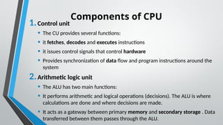 Hardware( Central Processing Unit and ALU) | PPTX