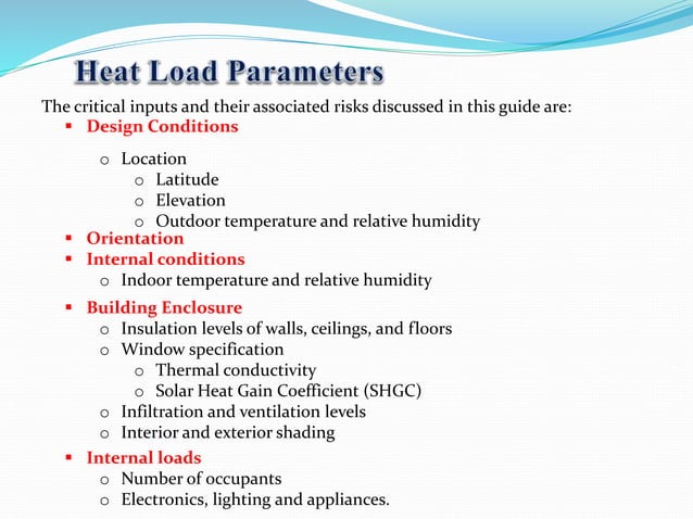 3 - HEAT LOAD CALCULATIONS FOR HVAC SYSTEM | PPTX | Indoor ...